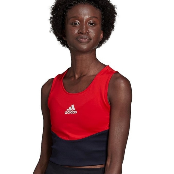 adidas | Tops | Womens Adidas Colorblock 3 Stripes Crop Top | Poshmark